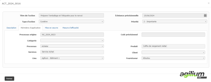 Fiche Action Corrective Exemple